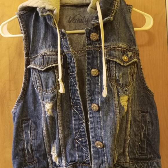 Vanity | Jackets & Coats | Vanity Ripped Jean Vest Large | Poshmark